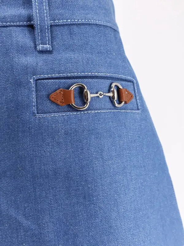 Gucci Cotton Shorts With Frontal Iconic Horsebits