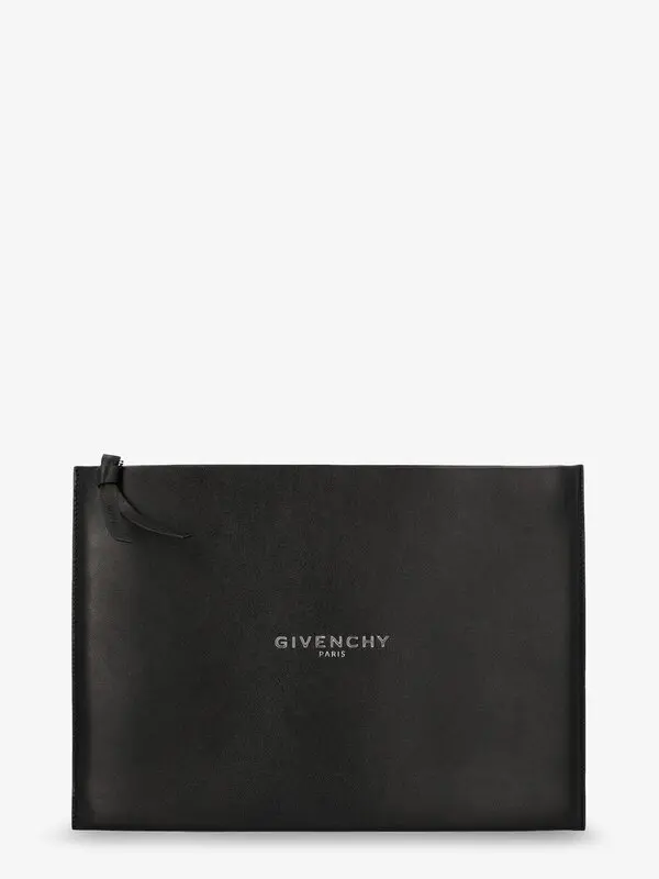 Givenchy Leather Clutch Bag With Lettering Logo On The Front