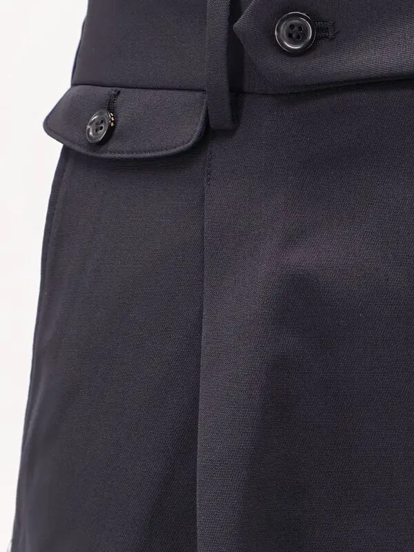 TONYWACK Wool Blend Bermuda Shorts With Frontale Pinces - Black