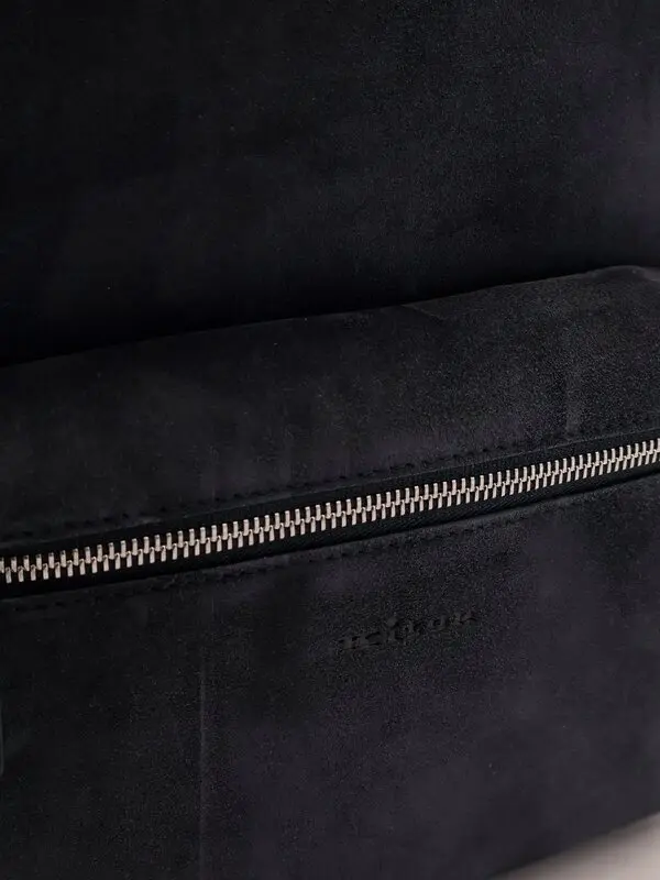 Kiton Suede Backpack With Engraved Logo