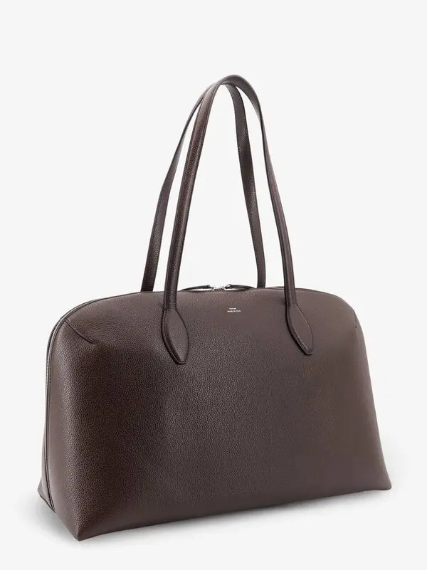 TOTEME Suede Handbag With Engraved Logo On The Front - Brown