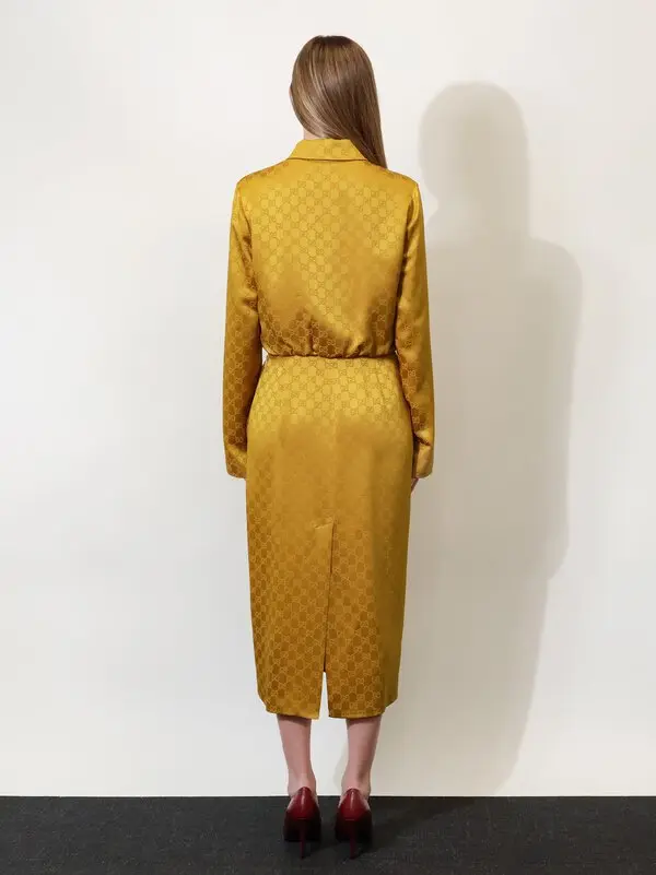 Gucci Gg Satin Chemisier Dress