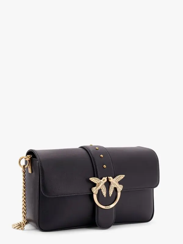 Pinko Love One Classic Leather Shoulder Bag