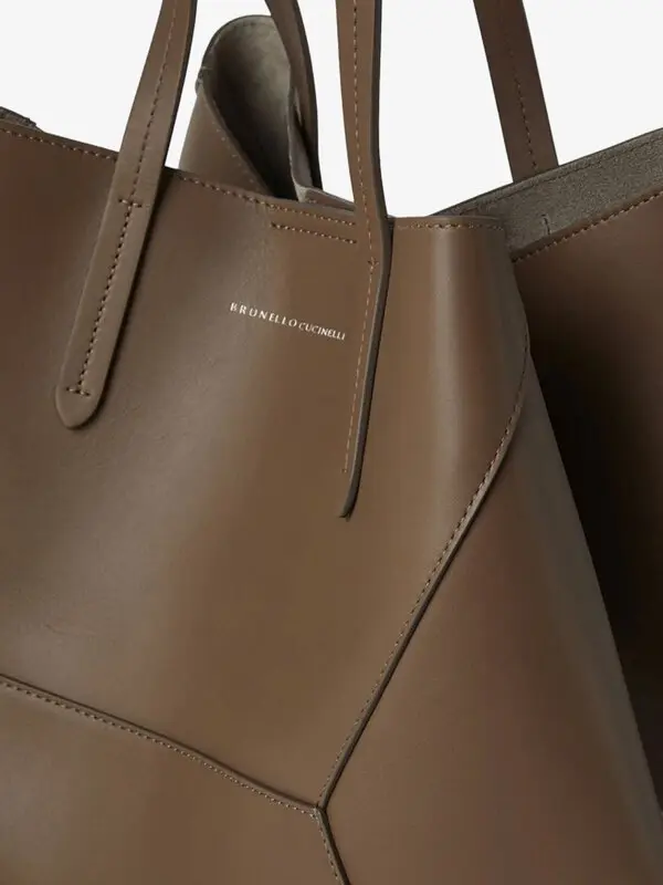Brunello Cucinelli Bc Duo Hammered Leather Handbag