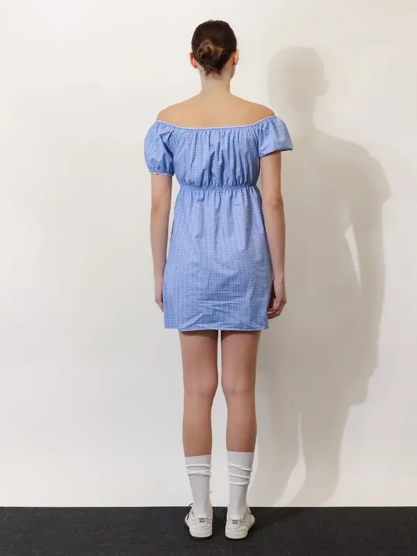 Miu Miu Madras Cotton Mini Dress