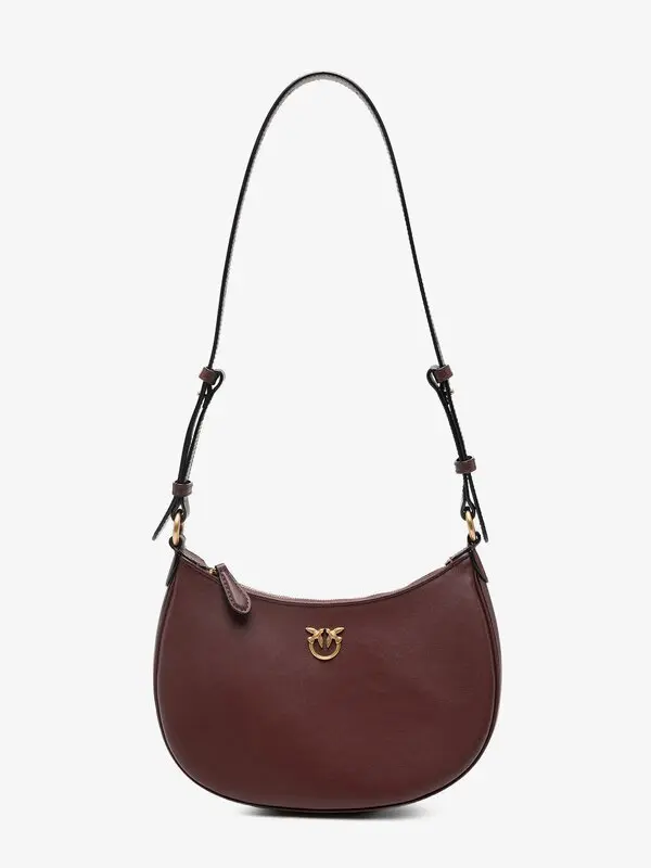 Pinko Half Moon Mini Leather Crossbody Bag - Brown