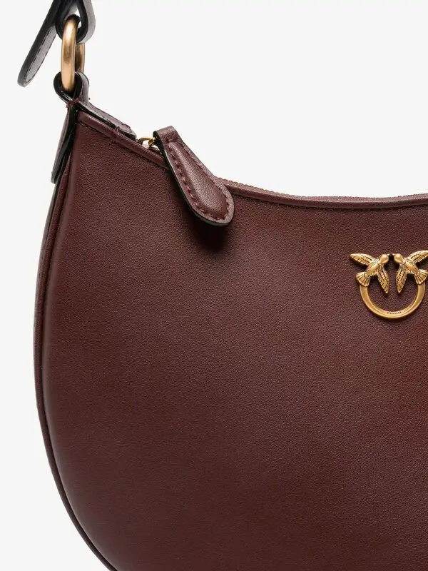 Pinko Half Moon Mini Leather Crossbody Bag