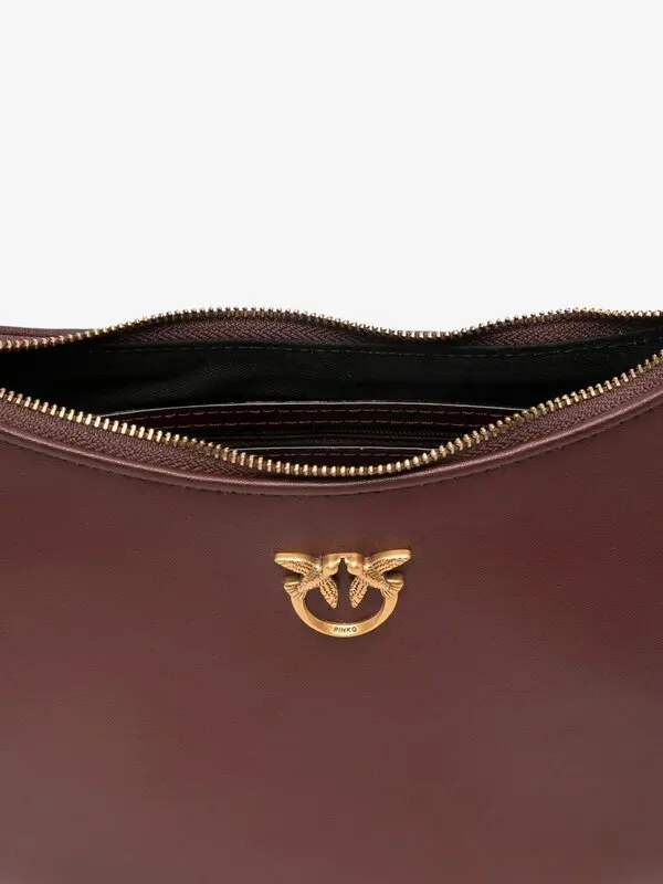 Pinko Half Moon Mini Leather Crossbody Bag