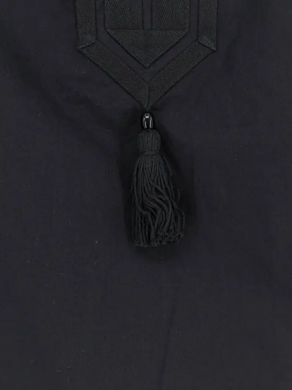 Tory Burch Cotton Tunic With Tassel Detail - Black