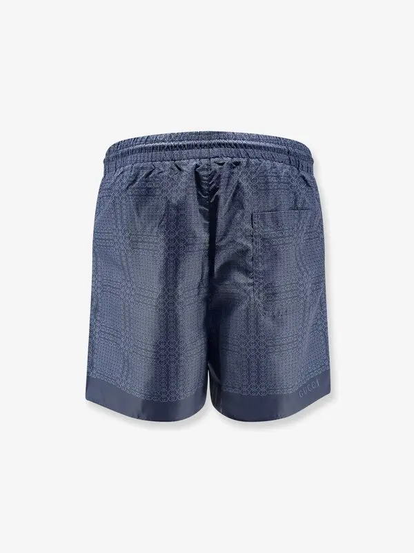 Gucci Nylon Swim Trunks With All-over Incrocio Print