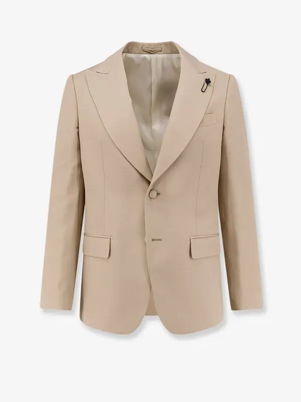 LARDINI Single-breasted Viscose And Silk Blazer