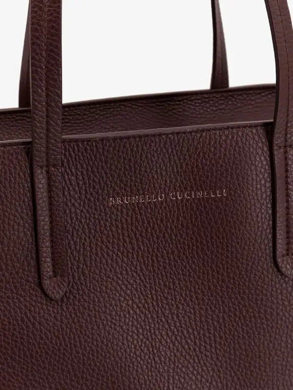 Brunello Cucinelli Bc Duo Hammered Leather Shoulder Bag
