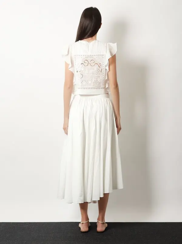 SELF-PORTRAIT Asymmetrical Cotton Skirt