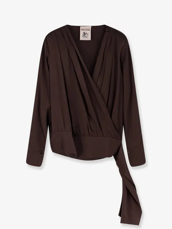 SEMICOUTURE Satin Wrap Blouse