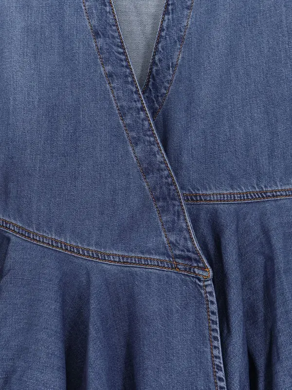 Alaïa Wrap Denim Dress