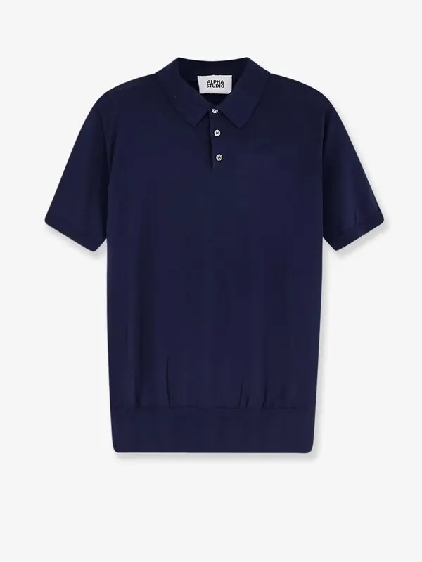Alpha Studio Cotton And Silk Blend Polo Shirt