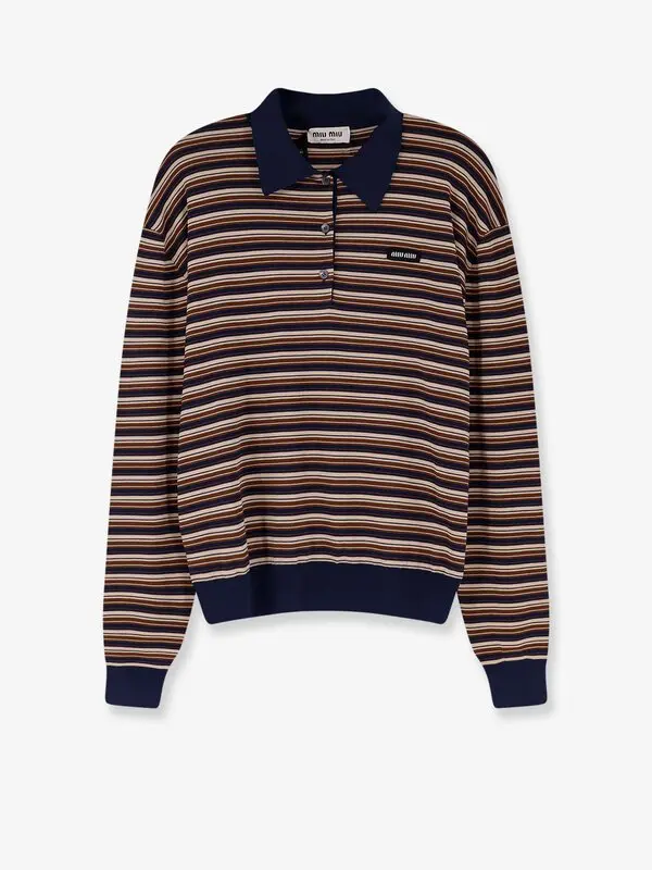 Miu Miu Virgin Wool Polo Shirt - Multicolor