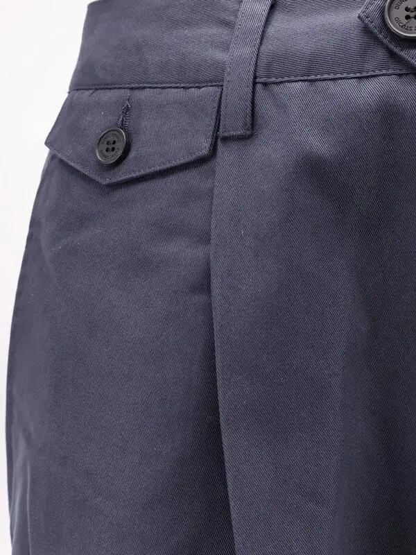 DUNST Pleated Chino Slacks Trousers - Blue