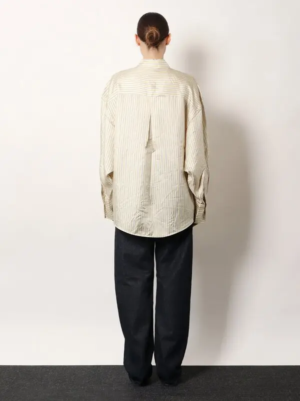 TOTEME Oversized Striped Silk Shirt