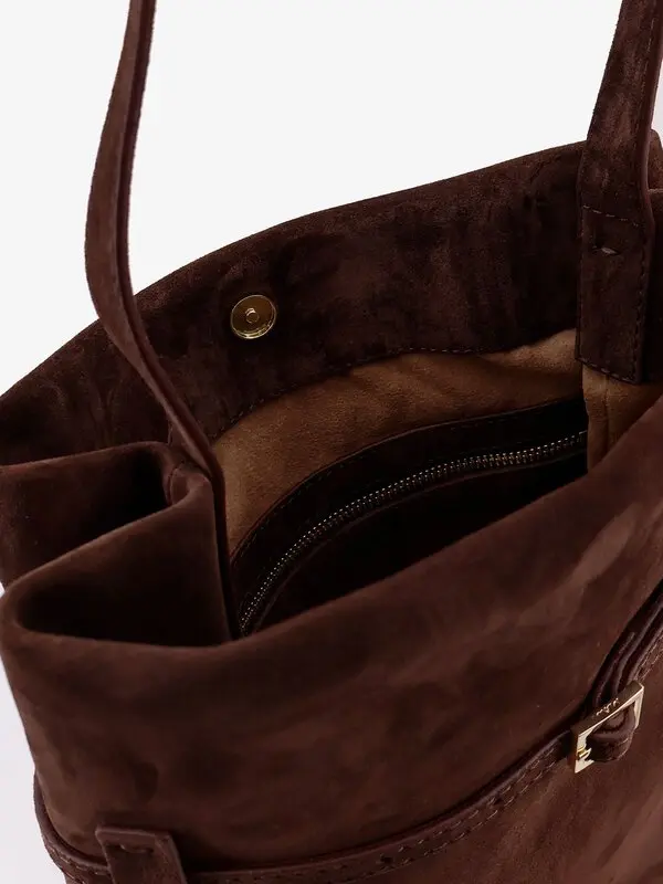 Manu Atelier Suede Tote Du Jour Shoulder Bag