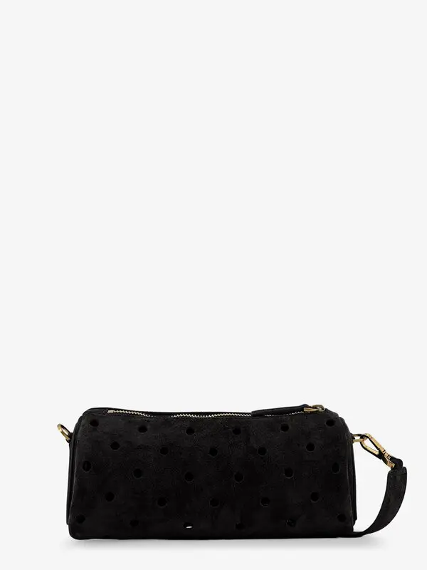 Manu Atelier Mini Cylinder Suede Crossbody Bag