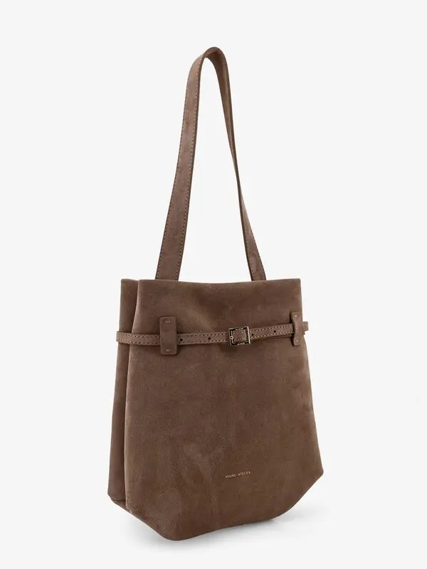 Manu Atelier Mini Tote Du Jour Suede Shoulder Bag - Grey