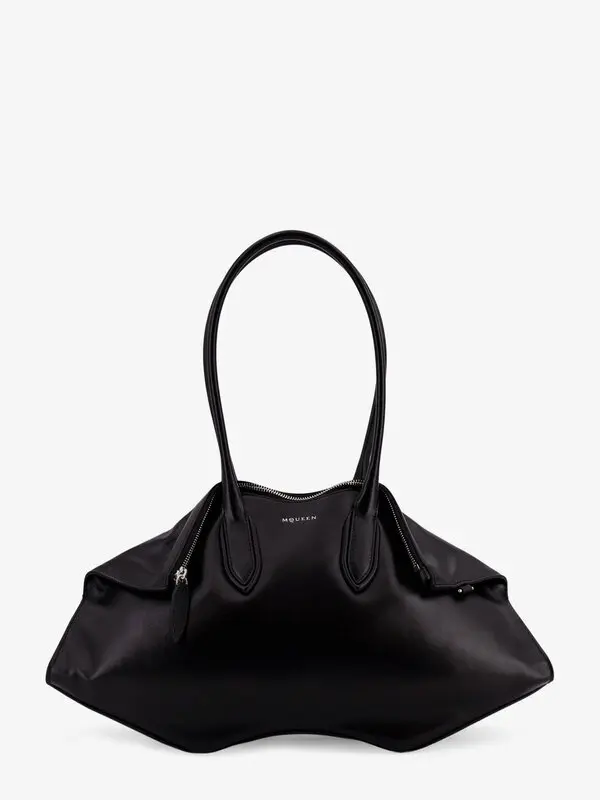 Alexander McQueen Manta Leather Shoulder Bag - Black