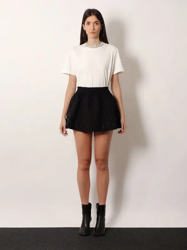 GOLDEN GOOSE Midi Skirt With Floral Sequin And Crystal Embellishments