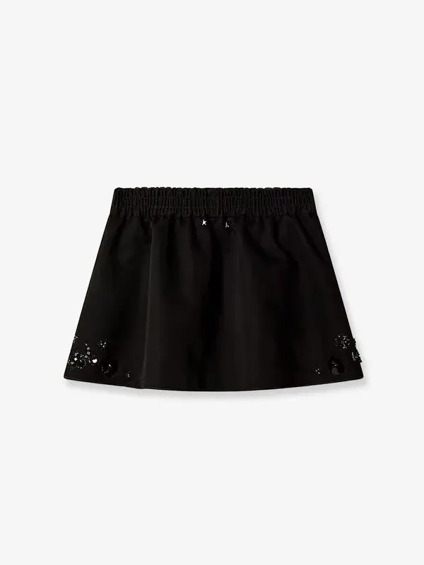 GOLDEN GOOSE Midi Skirt With Floral Sequin And Crystal Embellishments