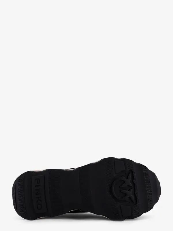 Pinko Zoe Leather Sneakers With Mesh Inserts