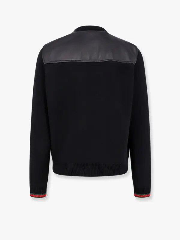 Gucci Leather And Wool Zip-up Jacket