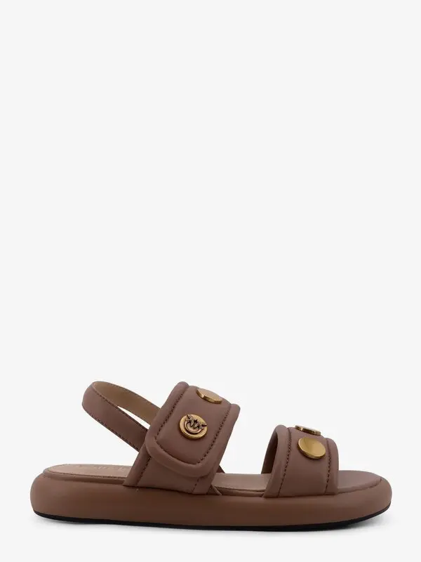 Pinko Fiona Flat Leather Sandals