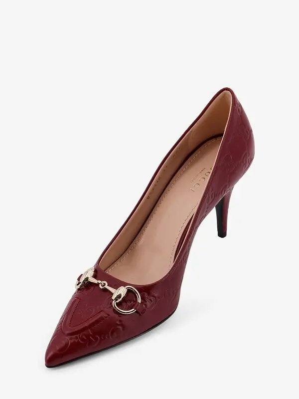 Gucci Rosso Ancora Gg Leather Décollet