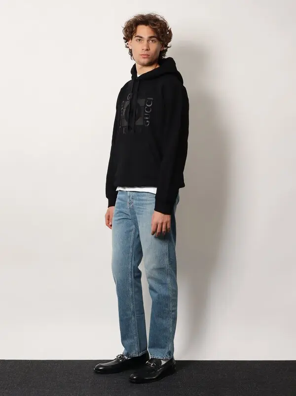Gucci Cotton Sweatshirt With Gg Incrocio Print