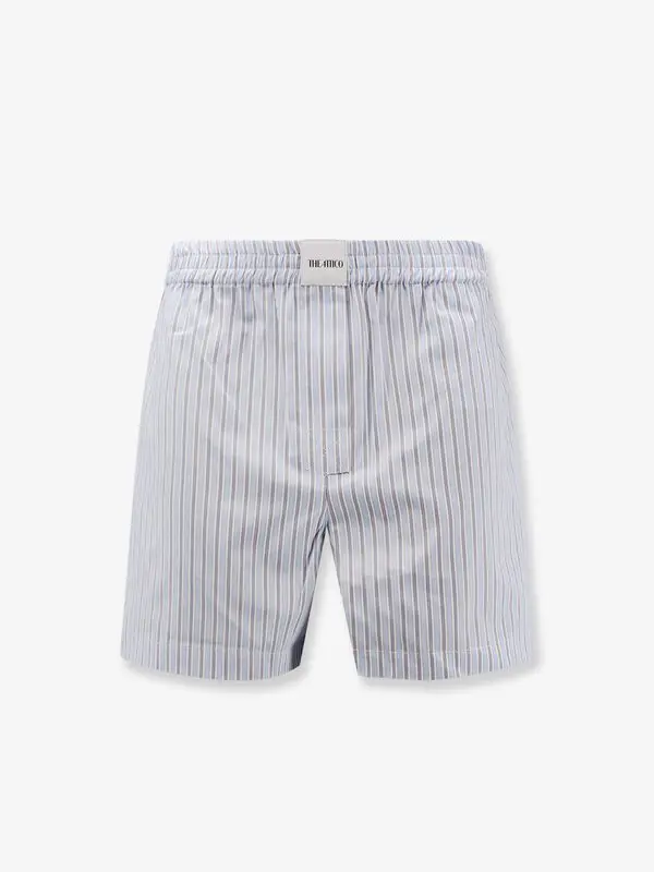 Attico Striped Cotton Shorts