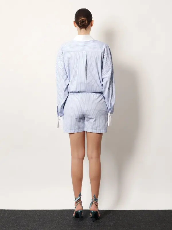 Attico Striped Cotton Shorts