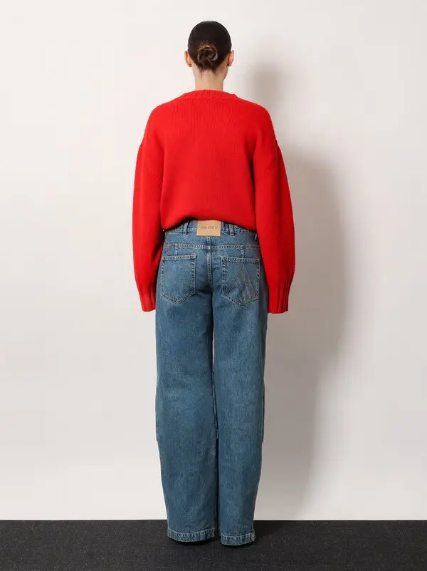 Attico Jeans With Logo Embroidery