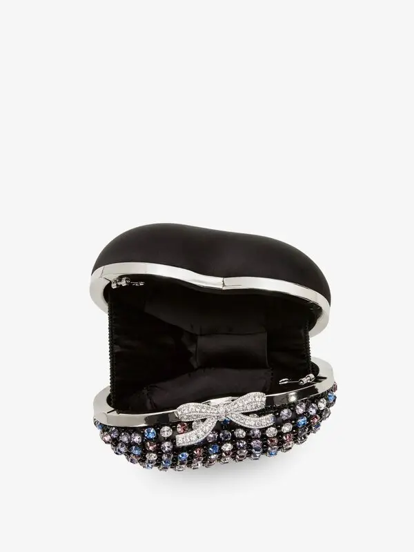 SELF-PORTRAIT Crystal Heart Clutch Bag