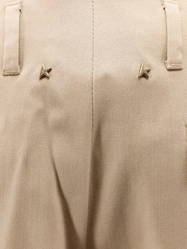GOLDEN GOOSE Flavia Virgin Wool Trousers - Beige