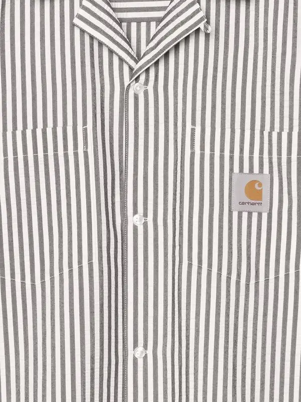 Carhartt Work In Progress Level Cotton Blend Shirt With Striped Pattern