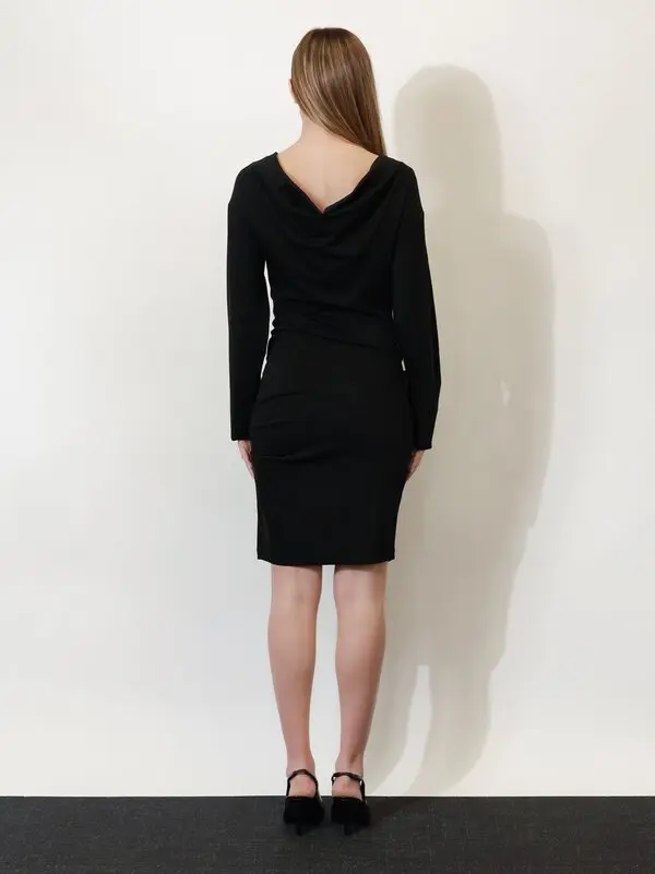 Max Mara Virgin Wool Dress With Draped Back Detail