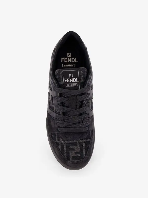 Fendi Ff Jacquard And Suede Low-top Sneakers