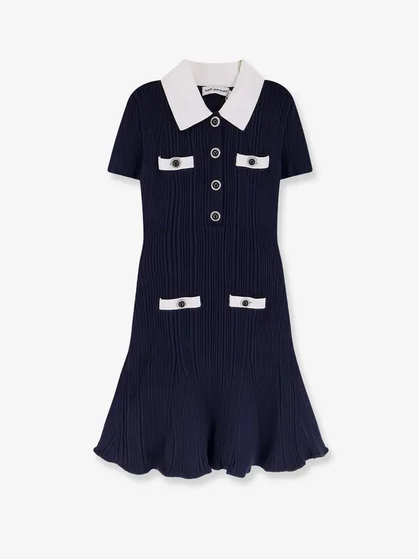 SELF-PORTRAIT Ribbed Mini Dress