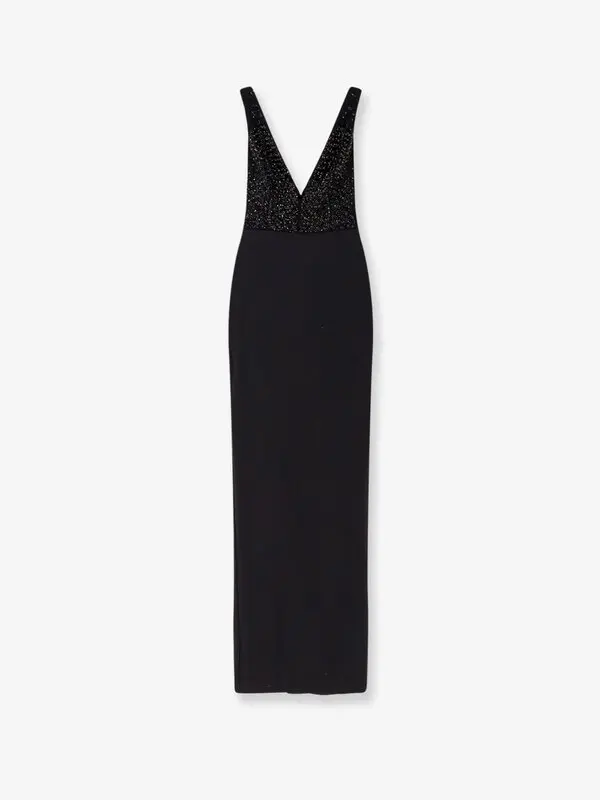 Elisabetta Franchi Red Carpet Long Dress - Black
