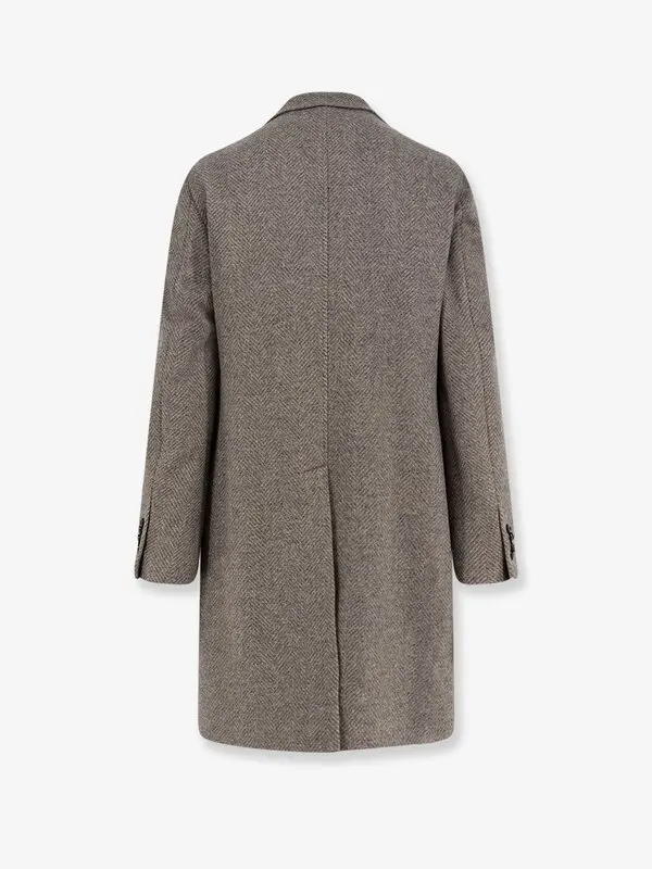 Tagliatore Herringbone Virgin Wool And Cashmere Coat