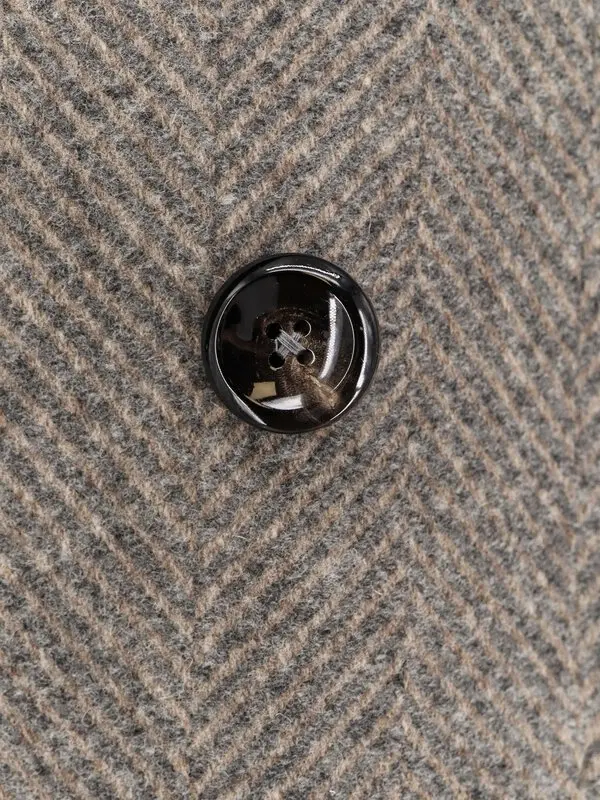 Tagliatore Herringbone Virgin Wool And Cashmere Coat