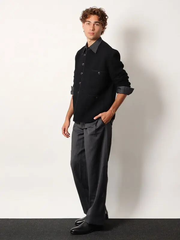 TONYWACK Striped Wool Blend Shirt