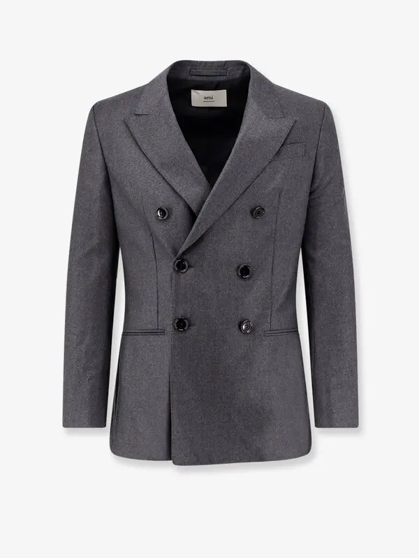 AMI Paris Double-breasted Virgin Wool Blazer