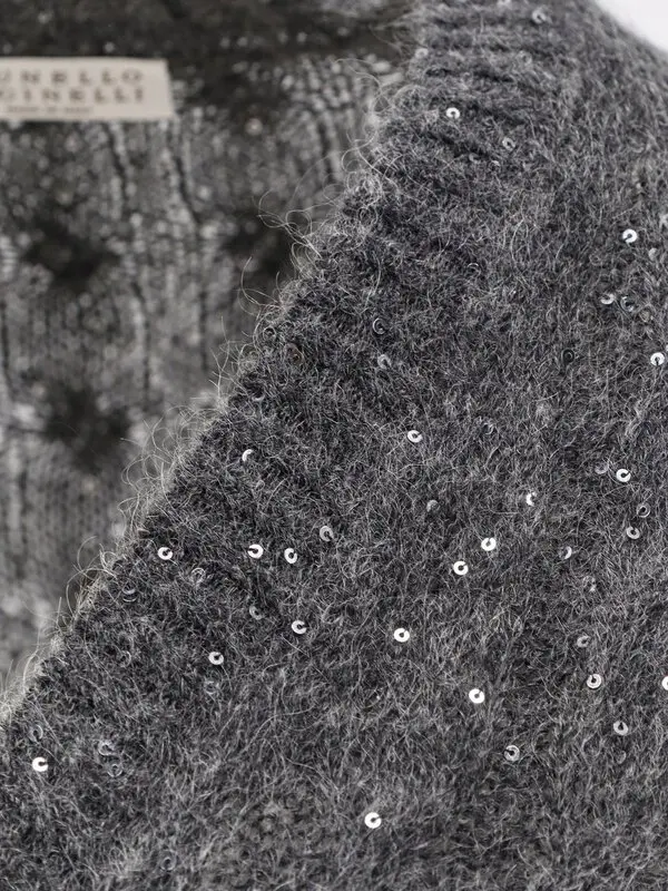 Brunello Cucinelli Wool Blend Sweater With All-over Sequins