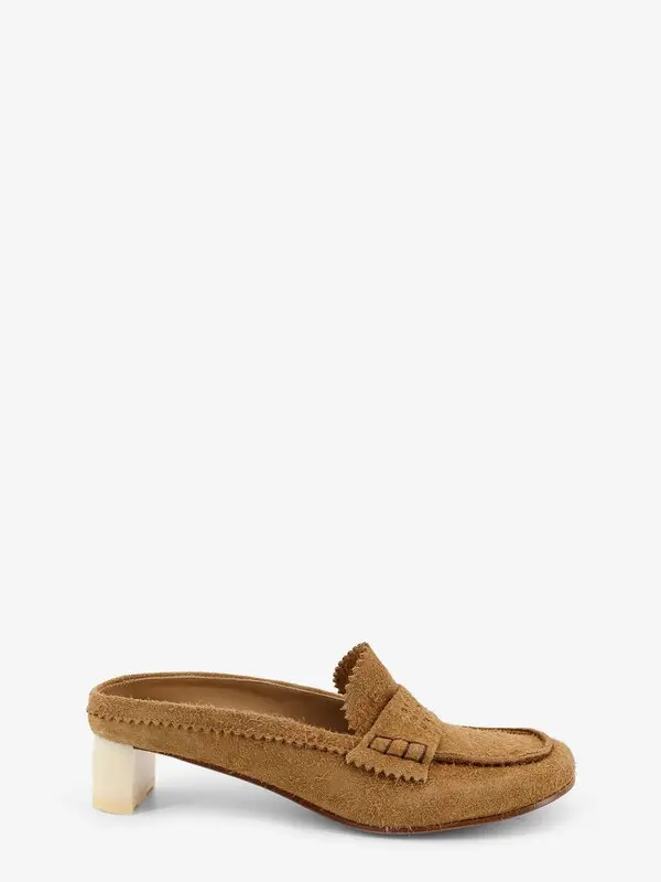 MAISON MARGIELA Suede Sandals With Iconic Engraved Logo - Brown